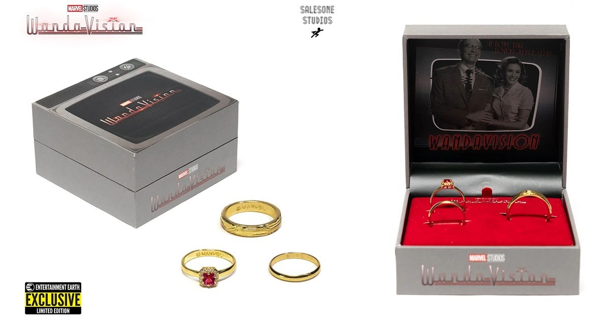 For the Unusual Couples: WandaVision Wedding Rings Prop Replica 3-Piece ...