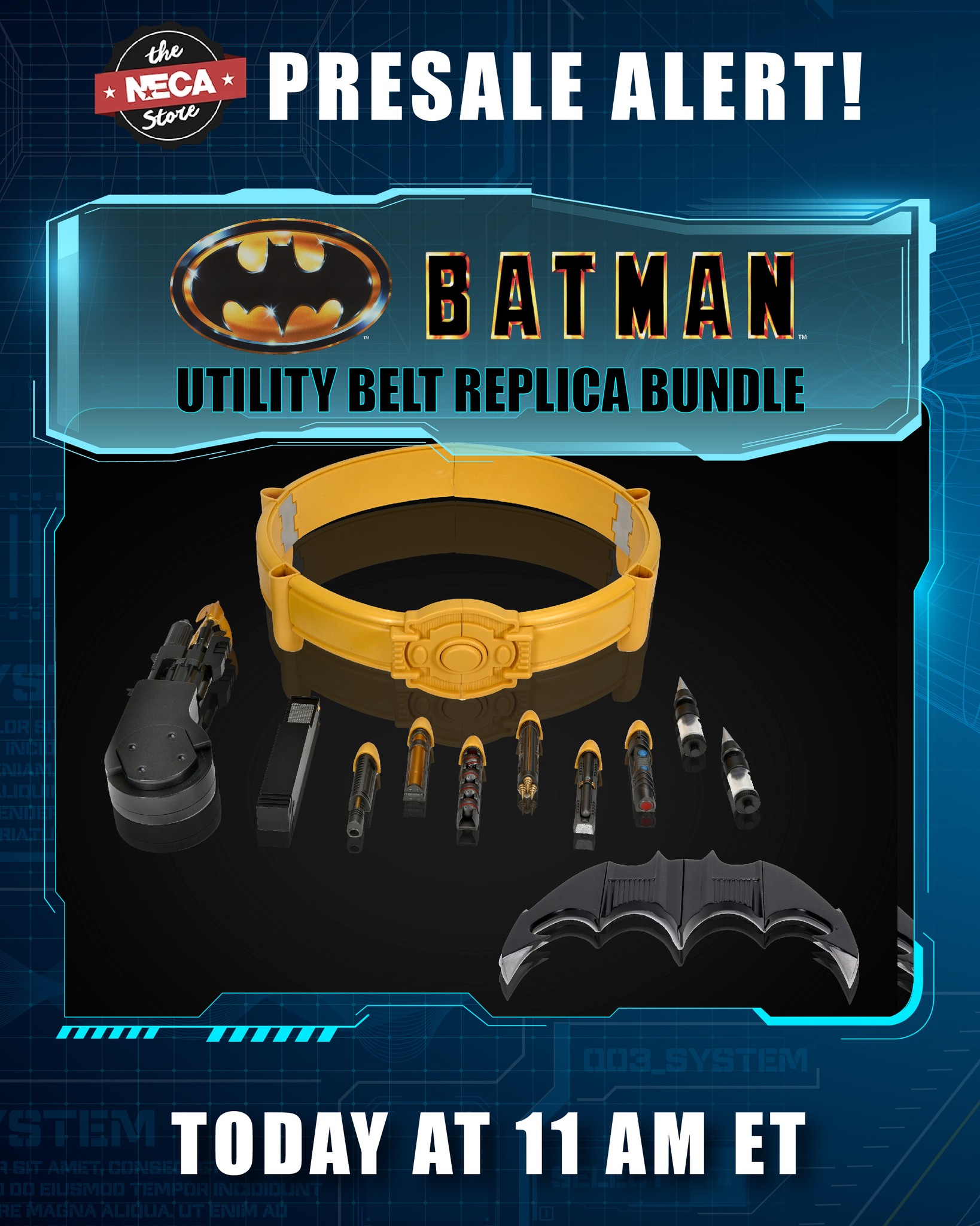 NECA Batman Utility Belt Replica Bundle - Movie Ties