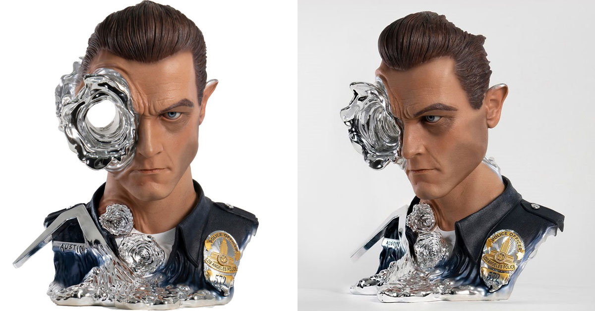 Amazing Terminator 2 T-1000 1:1 Scale Painted Bust - Movie Ties
